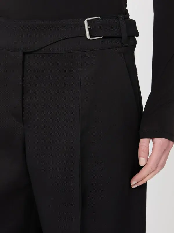 Sportmax Salita Pleated Trousers With Asymmetrical Waistband - Black