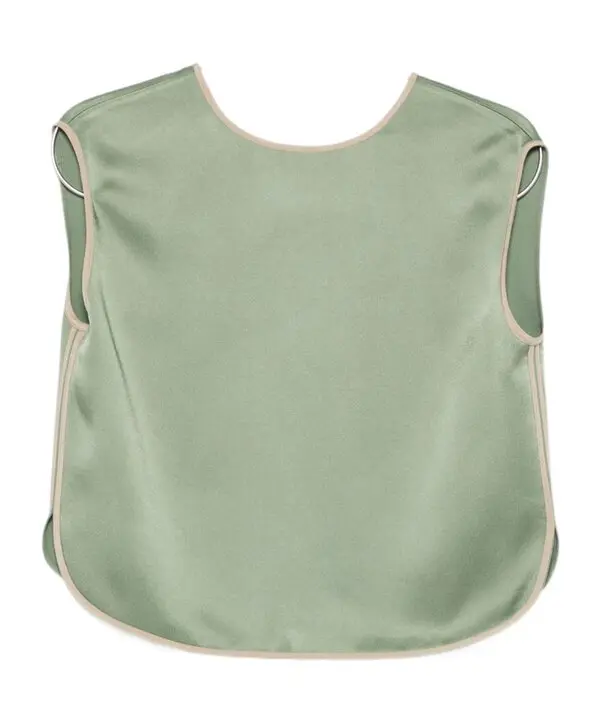 FORTE_FORTE Sleeveless Blouse With Piped Edges - Gray
