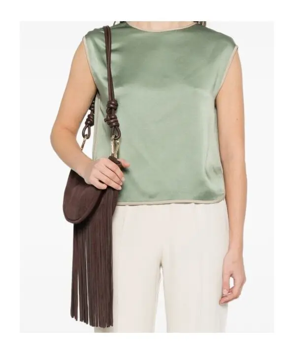 FORTE_FORTE Sleeveless Blouse With Piped Edges