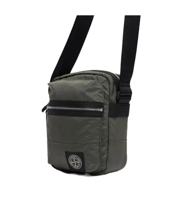 Stone Island Coated Nylon Pouch With Adjustable Shoulder Strap - Black
