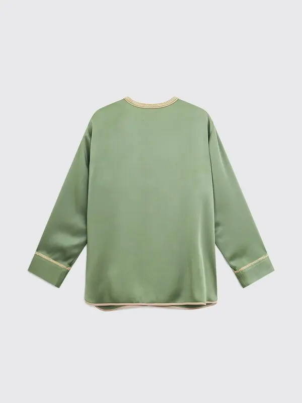 FORTE_FORTE Jacket With Contrasting Trim - Khaki