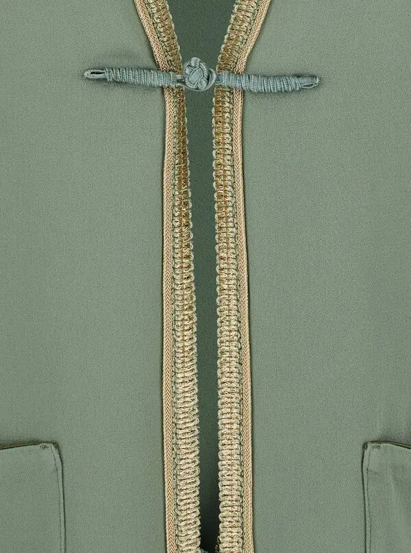 FORTE_FORTE Jacket With Contrasting Trim - Khaki