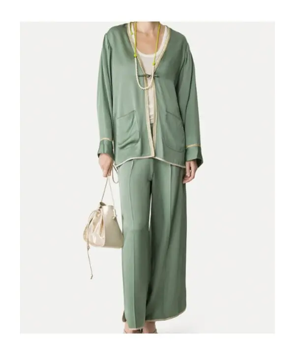 FORTE_FORTE Jacket With Contrasting Trim - Khaki