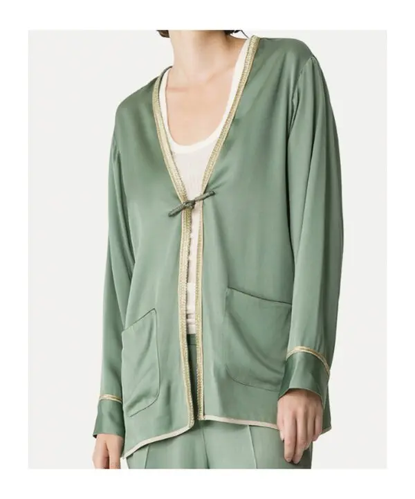 FORTE_FORTE Jacket With Contrasting Trim - Khaki