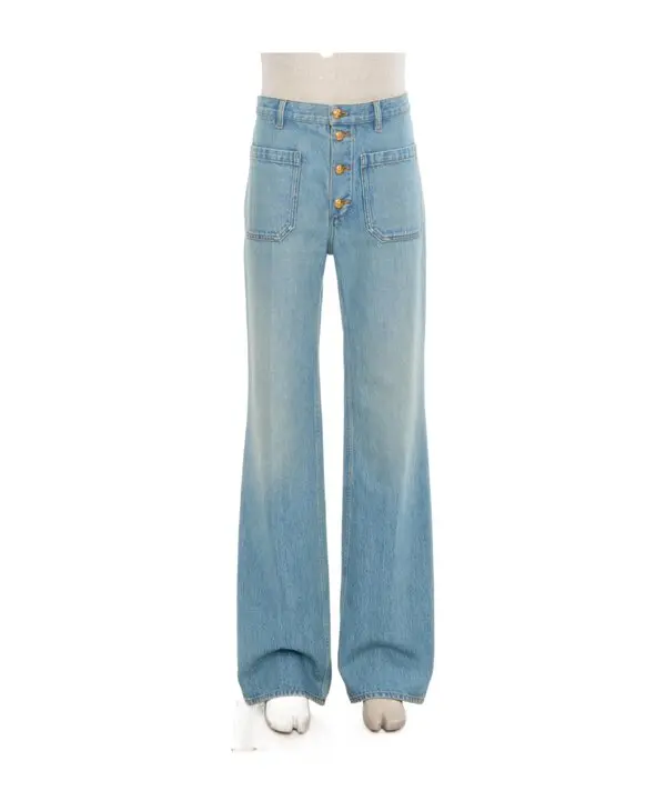Valentino Garavani Button Detailed Regular Fit Jeans - Blue
