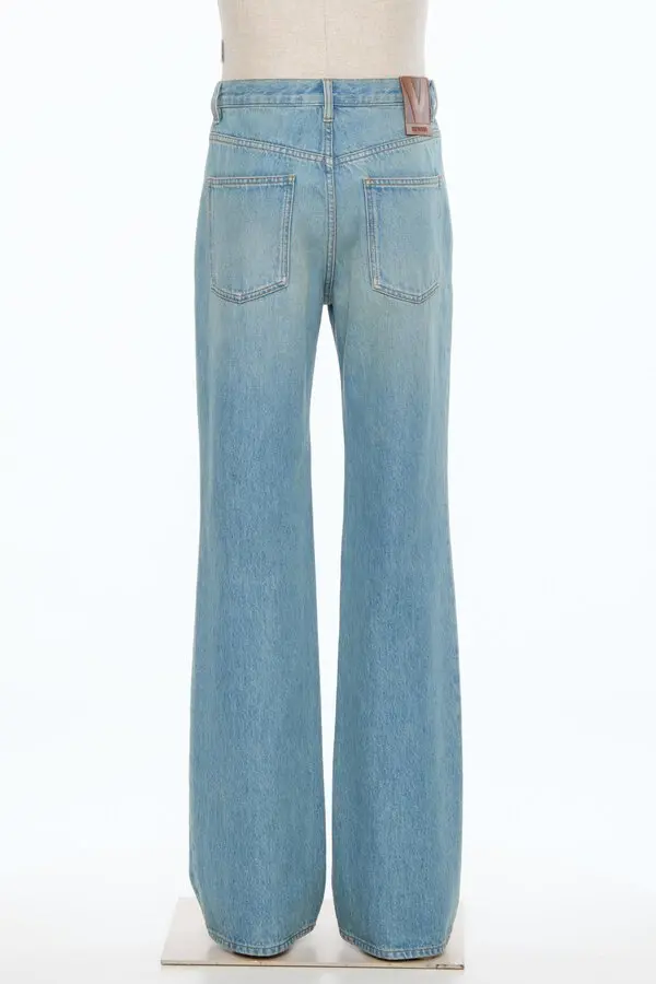 Valentino Garavani Button Detailed Regular Fit Jeans - Blue