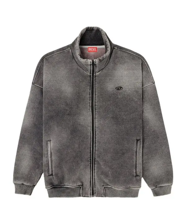 DIESEL® Full-zip Embroidered Logo Jacket - Grey