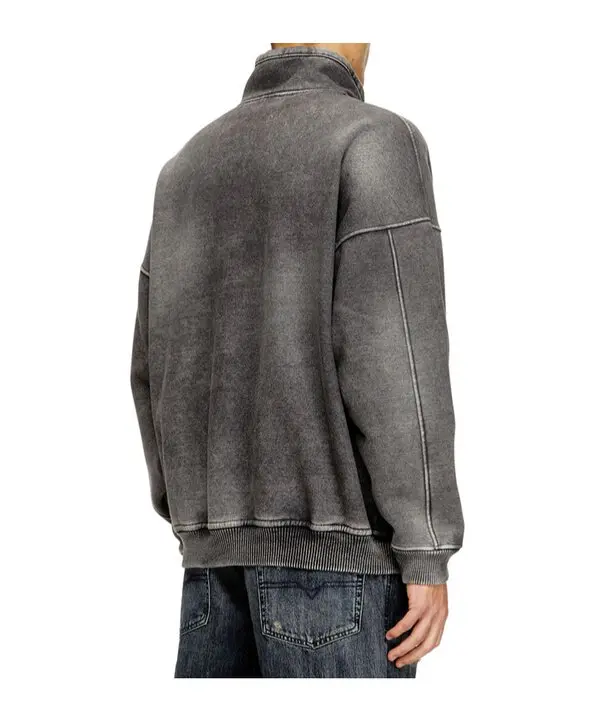 DIESEL® Full-zip Embroidered Logo Jacket - Grey