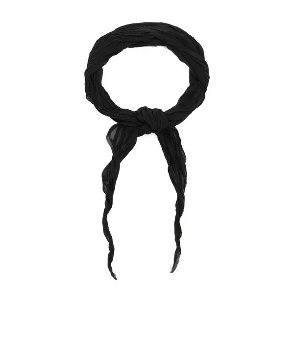 Ami Crinkled Gavroche Scarf - Black