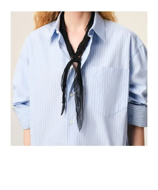 Ami Crinkled Gavroche Scarf - Black