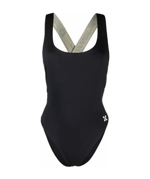 Off-White Logo Detail One-piece Swimsuit - Black