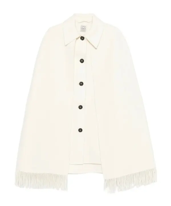 TOTEME Lapel Long-sleeved Coat - White