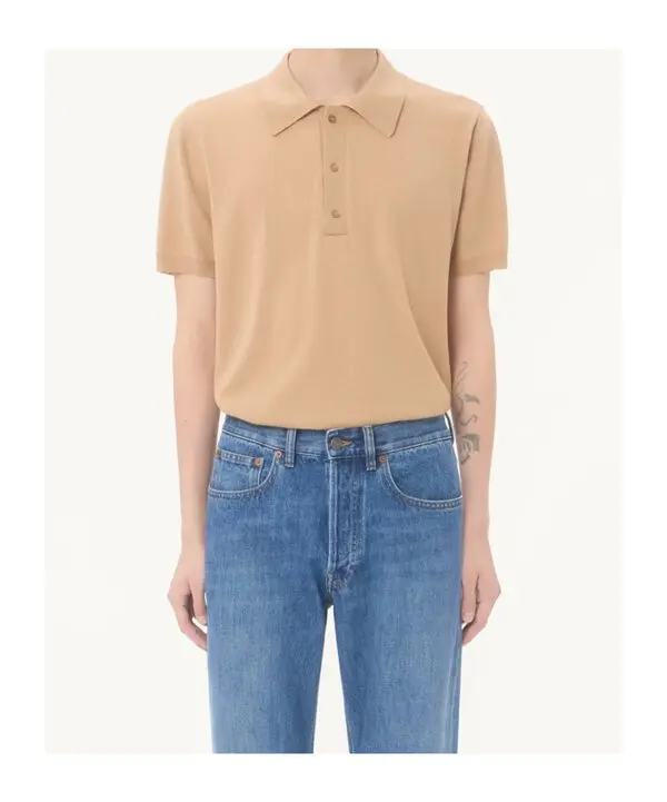 Valentino Garavani Logo Embroidered Short-sleeved Polo Shirt - Nude