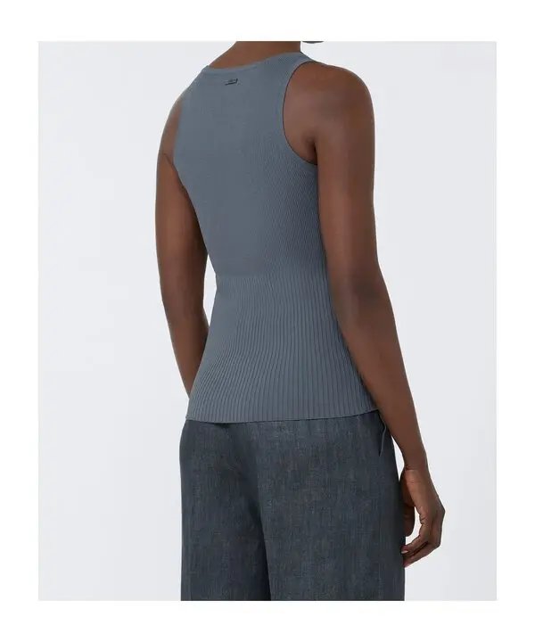 Max Mara Ribbed Sleeveless Crewneck Top