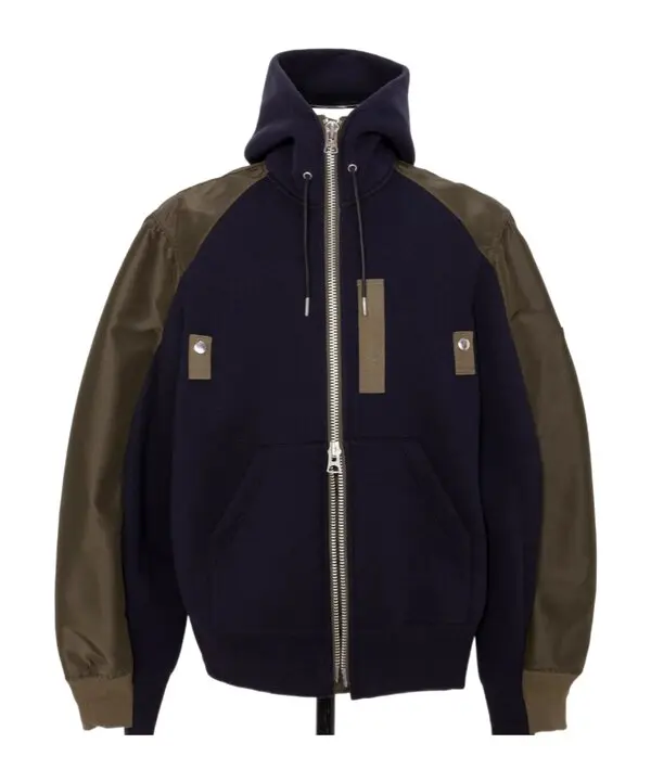 Sacai Sponge Hooded Zip-up Jacket - No