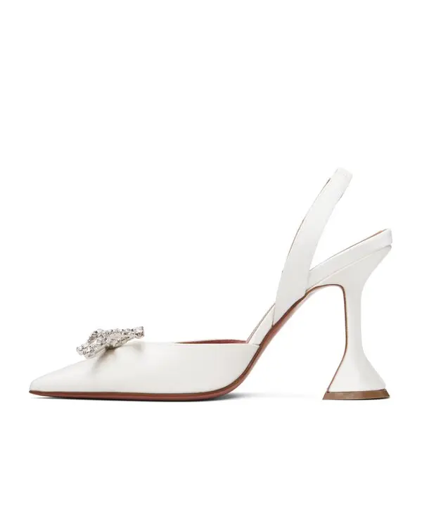 Amina Muaddi Rosie High-heeled Sandals - Ivory