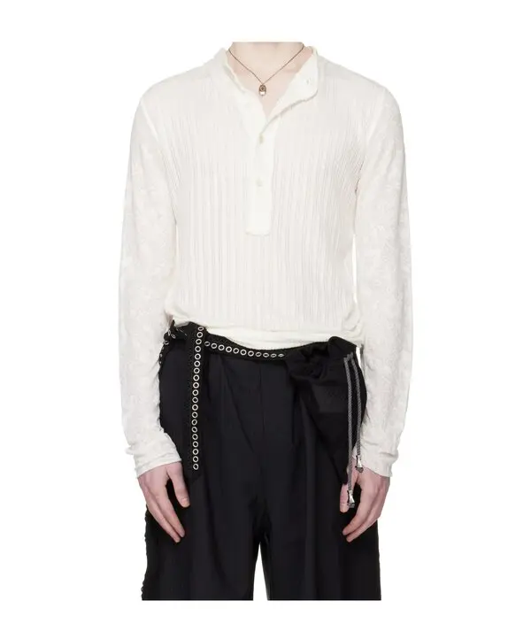EDWARD CUMING Kitchen Curtain Stacked Long-sleeved Henley Shirt