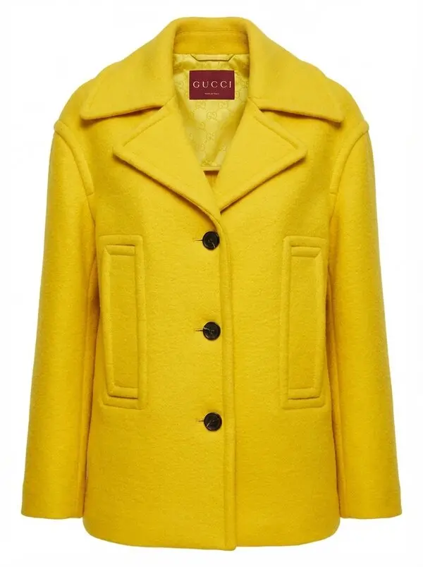 Gucci Wool Coat - Grayish Yellow