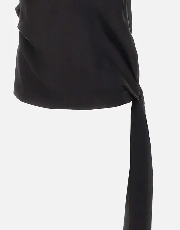 ENTIRE STUDIOS Halterneck Tie-front Top - Black