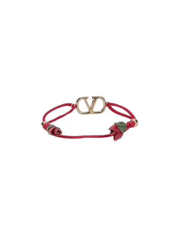Valentino Garavani Vlogo Signature Bracelet With Floral Detail - Red