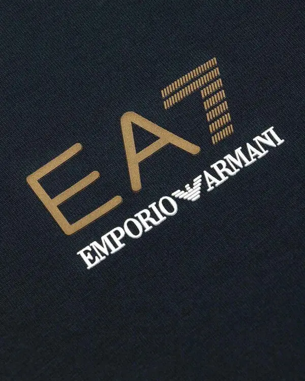 EA7 Logo T-shirt With Round Neck - Black