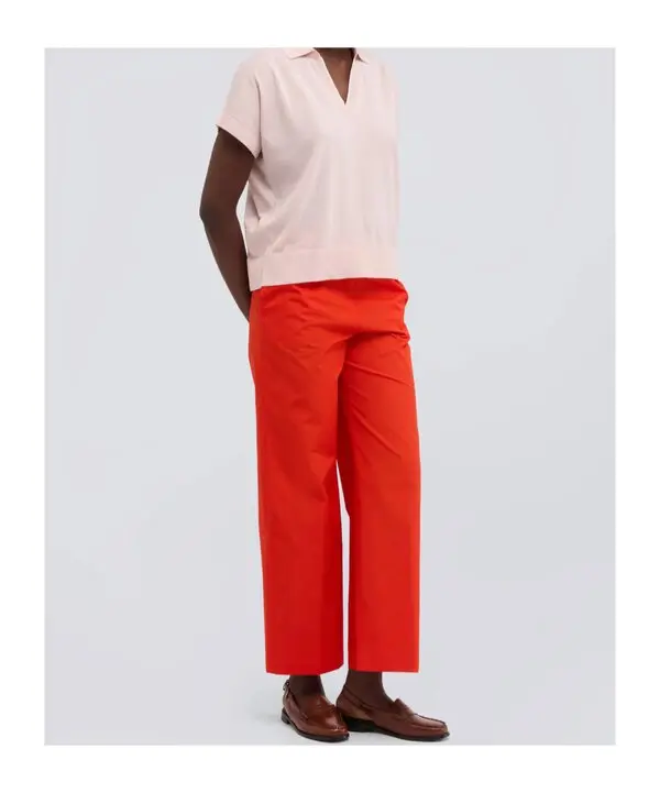 Aspesi Elastic Waist Straight Leg Casual Pants - Red