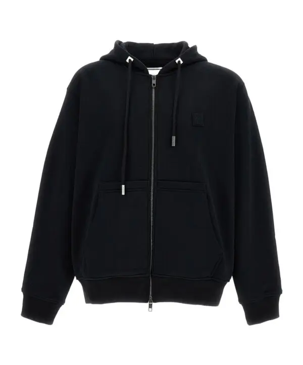 WOOYOUNGMI Logo Patch Zip Hoodie - Black