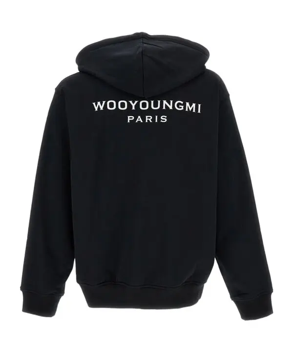 WOOYOUNGMI Logo Patch Zip Hoodie - Black