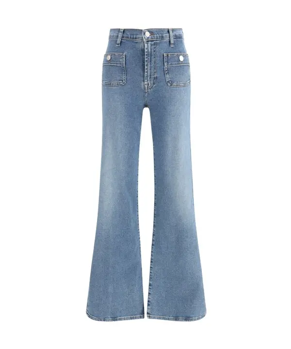 7 For All Mankind High-waisted Flared Pocket Jeans - Blue