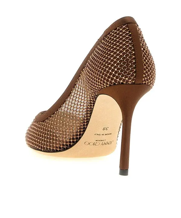 JIMMY CHOO Romy Crystal Embellished Mesh Pumps