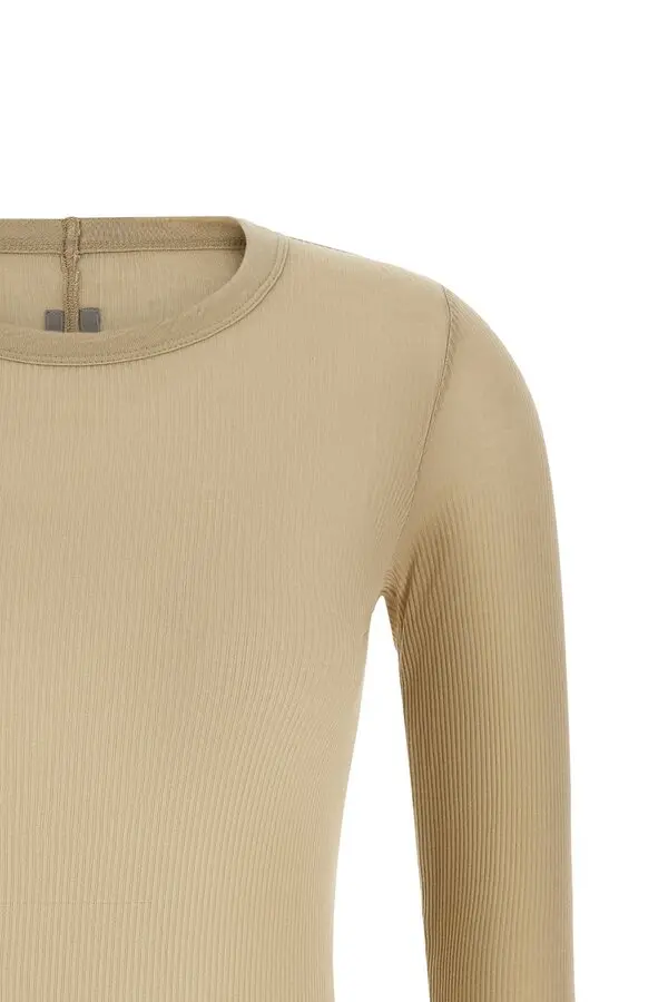 Rick Owens Crew Neck Long Sleeve T-shirt - Nude