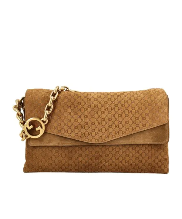 Gucci Chain Linked Shoulder Bag - Brown
