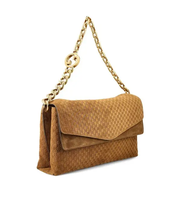 Gucci Chain Linked Shoulder Bag - Brown