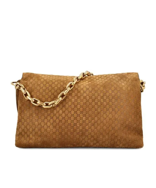 Gucci Chain Linked Shoulder Bag - Brown