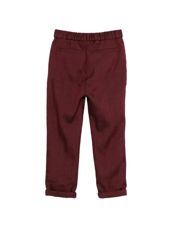 Brunello Cucinelli Elasticated Waistband Drawstring Pants - Red