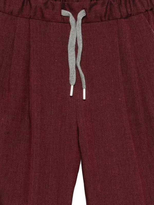 Brunello Cucinelli Elasticated Waistband Drawstring Pants - Red