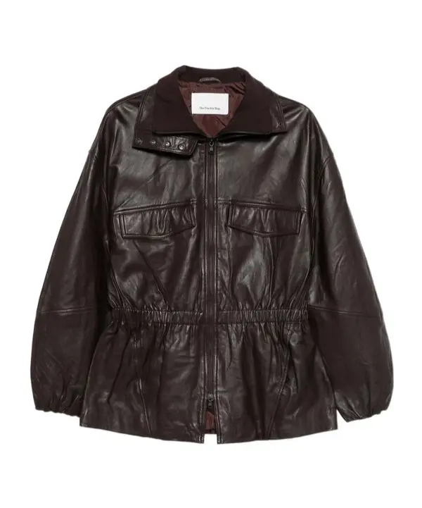 THE FRANKIE SHOP Carnaby Funnel-neck Leather Jacket - Black