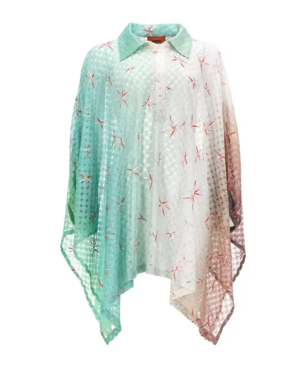 Missoni Gradient Print Poncho Top - White