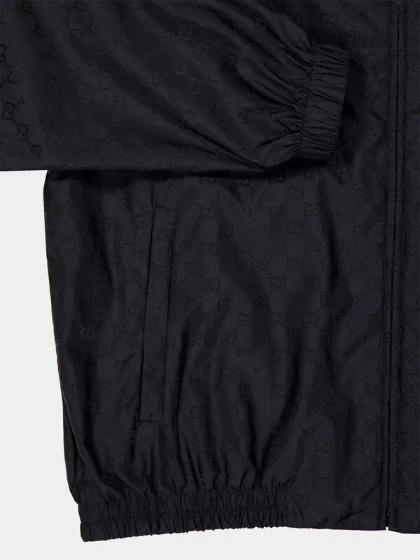 Gucci Gg Monogram Zip-up Hooded Jacket