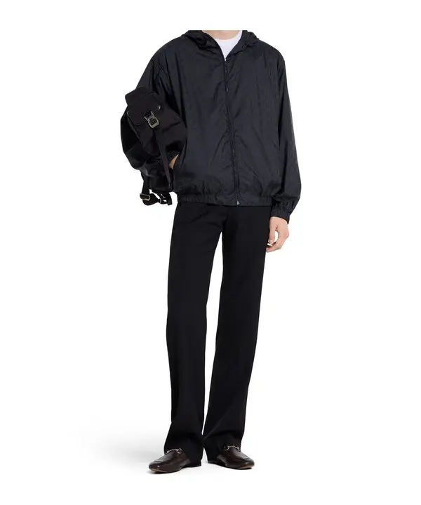 Gucci Gg Monogram Zip-up Hooded Jacket