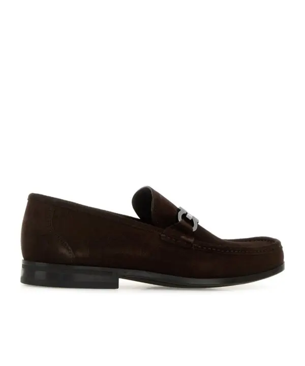 FERRAGAMO Gancini Slip-on Loafers - Brown
