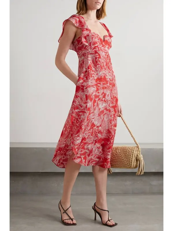 Stella McCartney Printed Silk Midi Dress