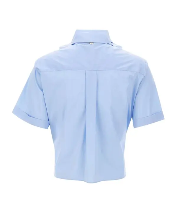 Liu Jo Cropped Tie-front Shirt - Blue