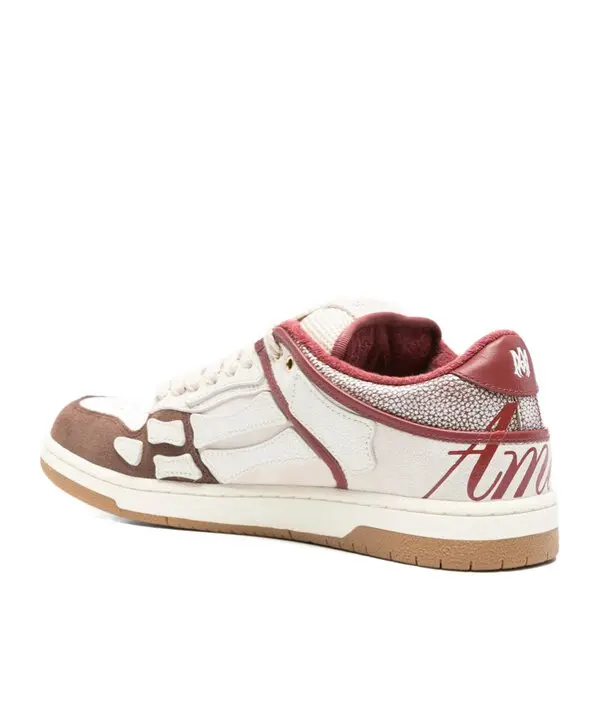 Amiri Round Toe Lace-up Sneakers - White