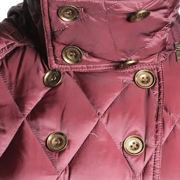 Burberry Double-breasted Quilted Down Jacket With Hood And Belt