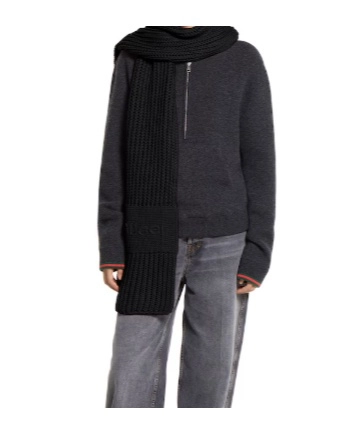 Gucci Logo Detailed Cable Knit Scarf