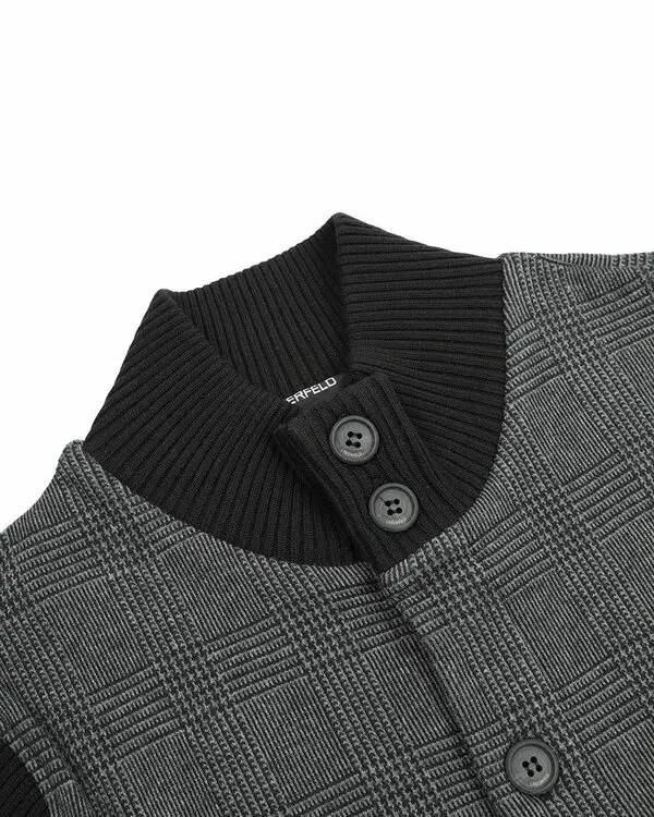 Karl Lagerfeld Plaid Long Sleeve Casual Jacket