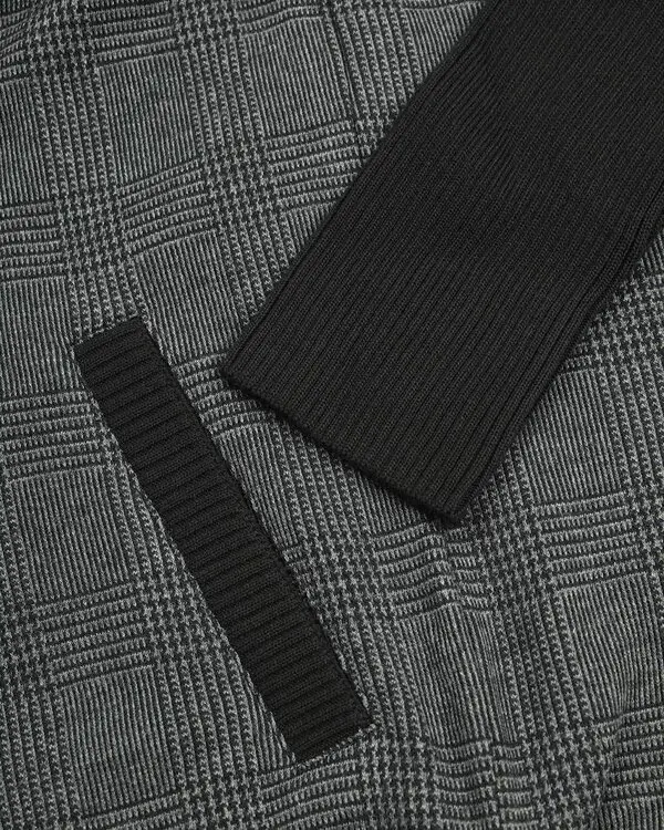 Karl Lagerfeld Plaid Long Sleeve Casual Jacket