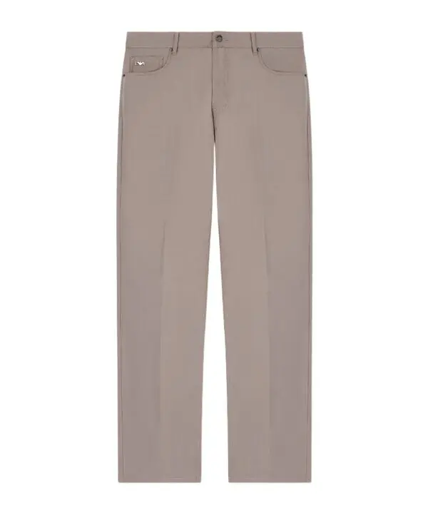 Emporio Armani Straight Leg Button-fastening Trousers - Light Brown