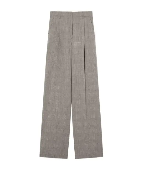 GOLDEN GOOSE Wide-leg Checked Trousers - Grey